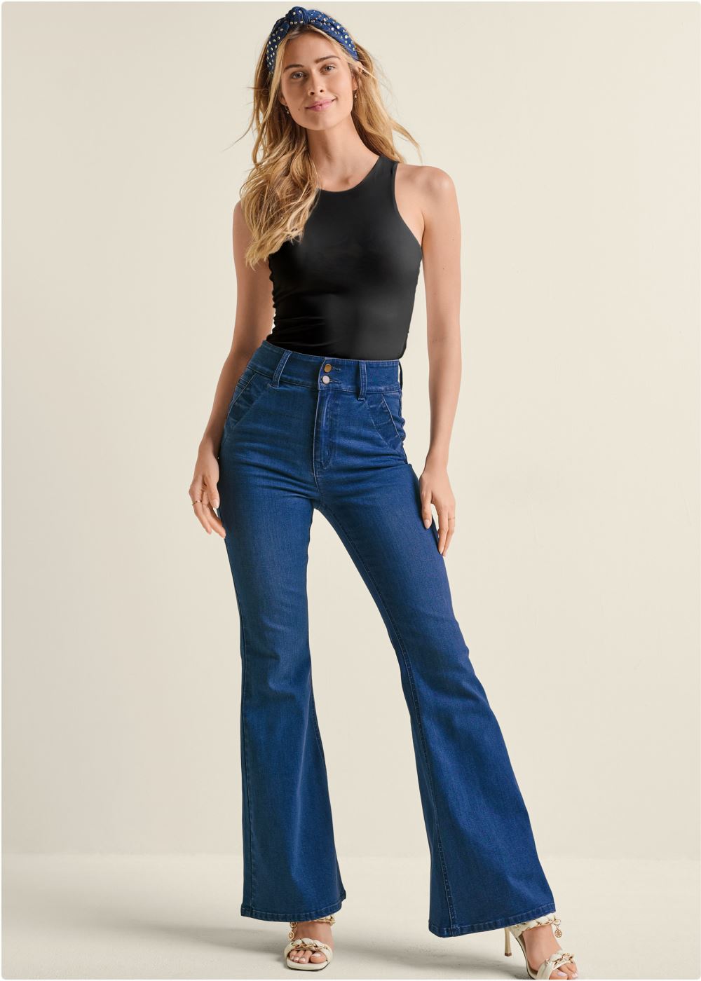 Venus High-Waist Flare Jeans in Dark Wash [Venus Clothing 2025] - $41. ...