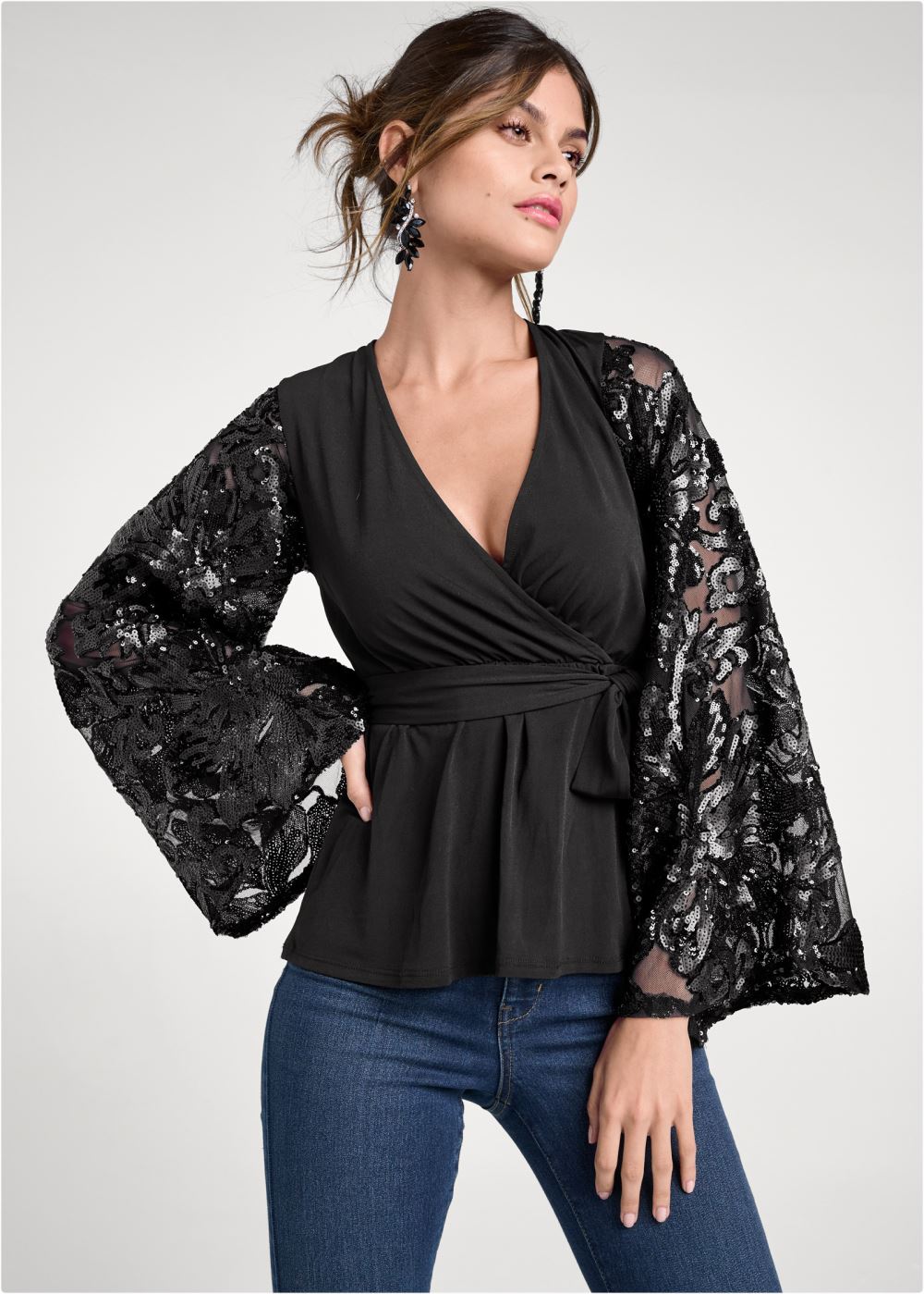 Venus Embellished Lace Top in Black [Venus Clothing 1013] - $32.40 ...